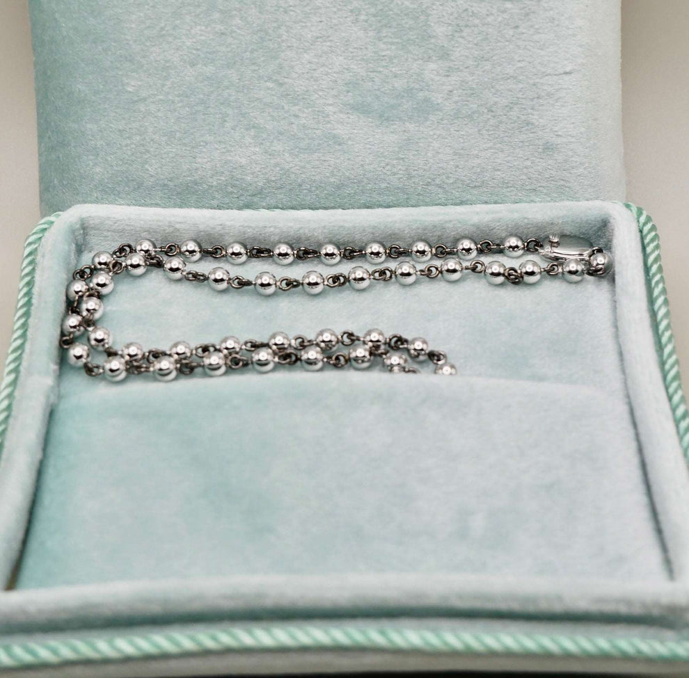 Georgian Victorian Art Deco Ball Sphere Chain Necklace