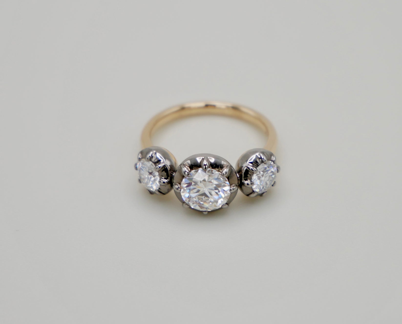 Georgian Victorian Trilogy Collet Set Ring